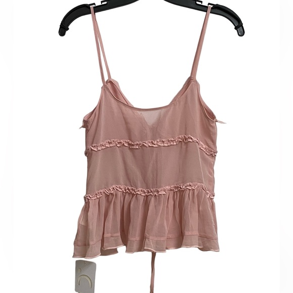 Commense | Tops | Nwt Commense Aegean Sea Tied Fly Away Pink Chiffon ...